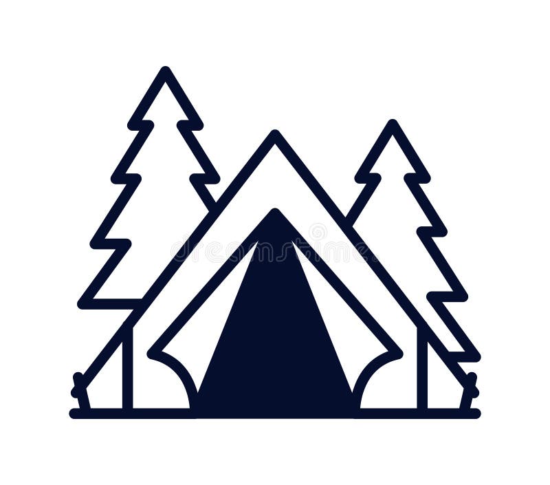 Tent camp icon stock vector. Illustration of camper - 241906317