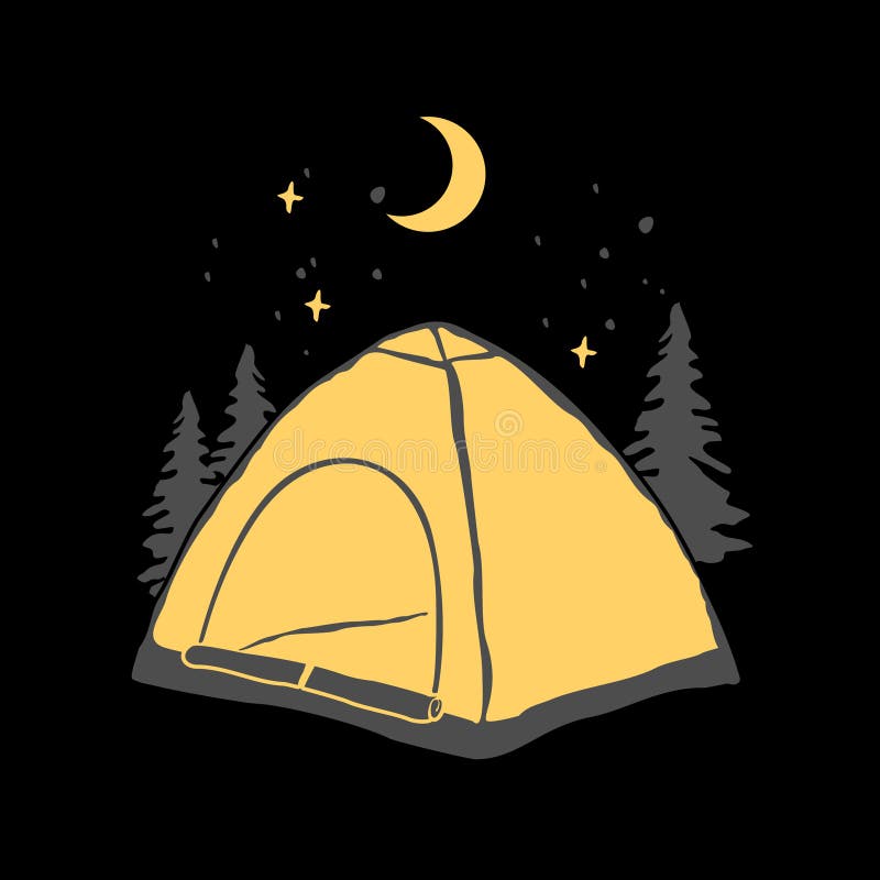 Tent Camping Adventure Vector Stock Vector - Illustration of badge ...