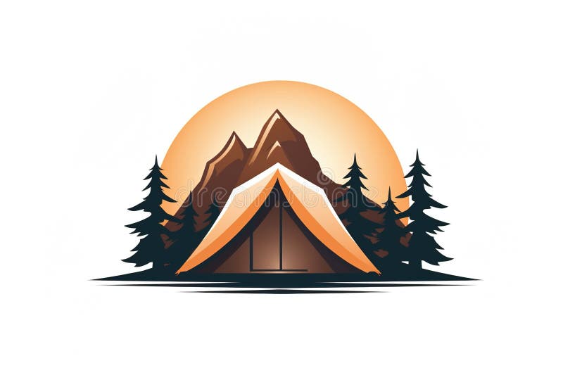 Camping Logo Icon stock illustration. Illustration of icon - 291303791