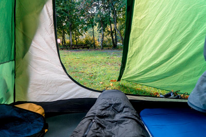 Tent Camping in Natural Park Stock Photo - Image of outdoor ...