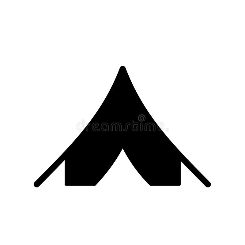 Tent Camping, Simple Vector Icon Stock Vector - Illustration of nature ...