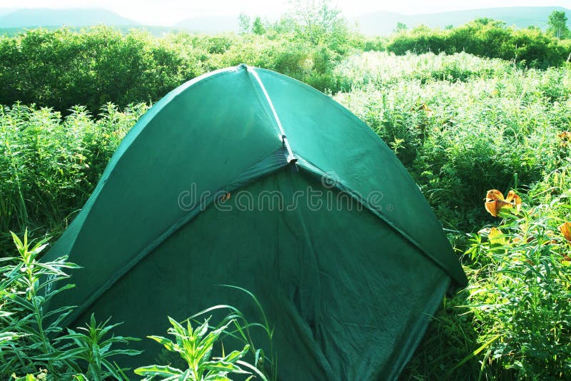 Tent on grass stock image. Image of camping, nature, parking - 1705013