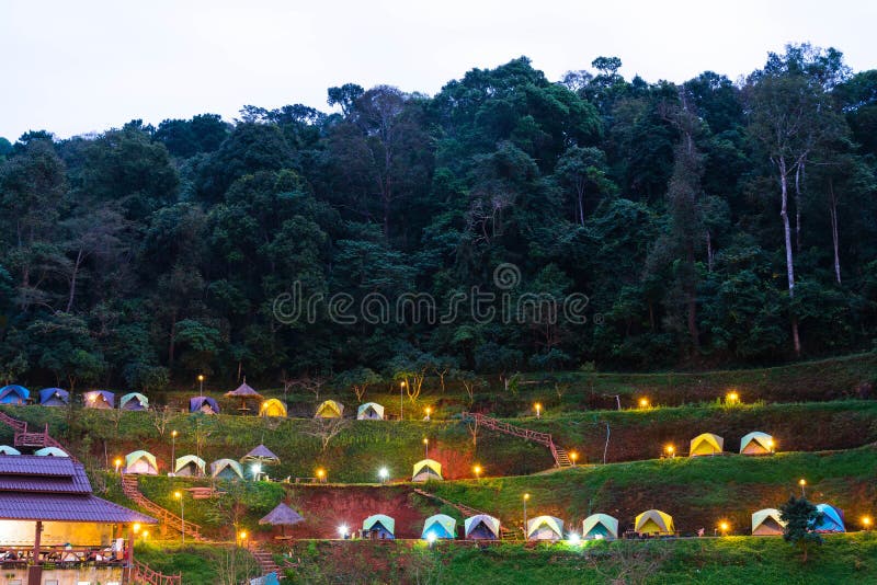 Tent on the hill stock image. Image of hill, landscape - 133430965