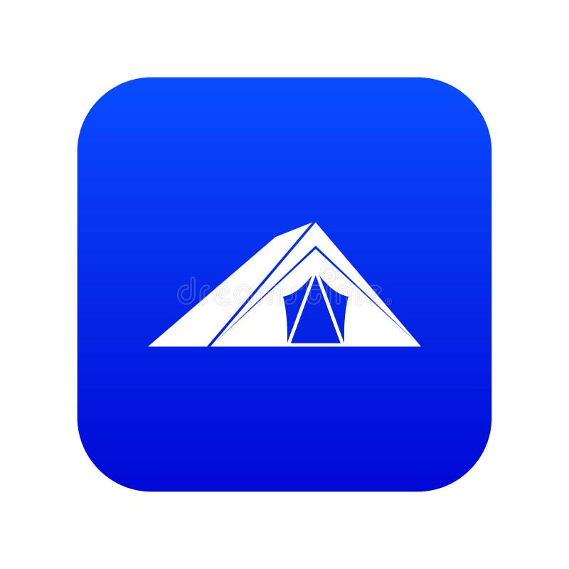 Tent icon digital blue stock vector. Illustration of simple - 145948156