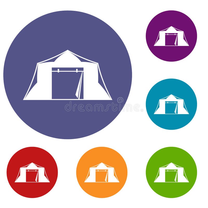 Tent icons set stock vector. Illustration of collection - 95956019
