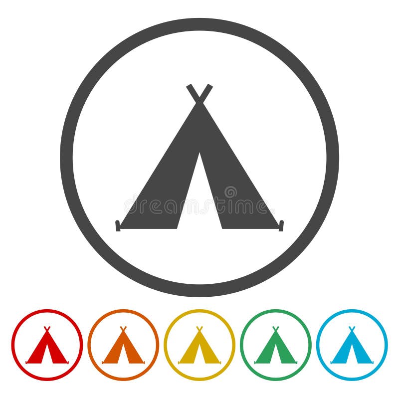 Tent Icons Set - Illustration Stock Vector - Illustration of design ...