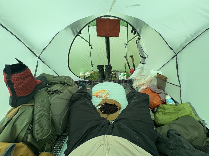Tent interior stock photo. Image of green, shelter, rest - 372469478