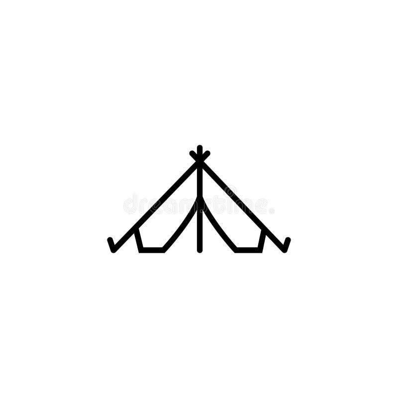 Tent Line Icon in Flat Style Vector for Apps, UI, Websites. Black Icon ...