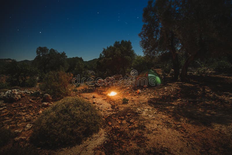 Tent at night stock image. Image of lycian, summer, camp - 39699933