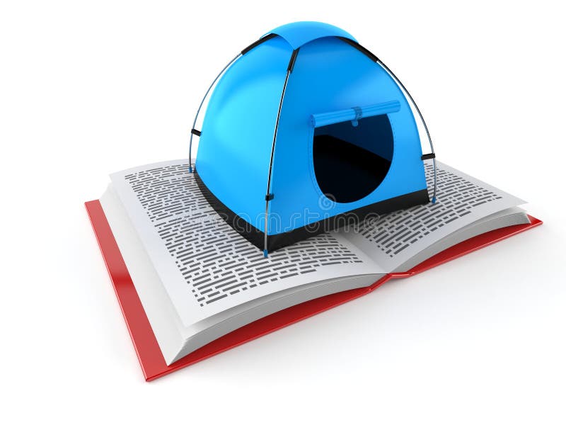 Tent on open book stock illustration. Illustration of recreation ...