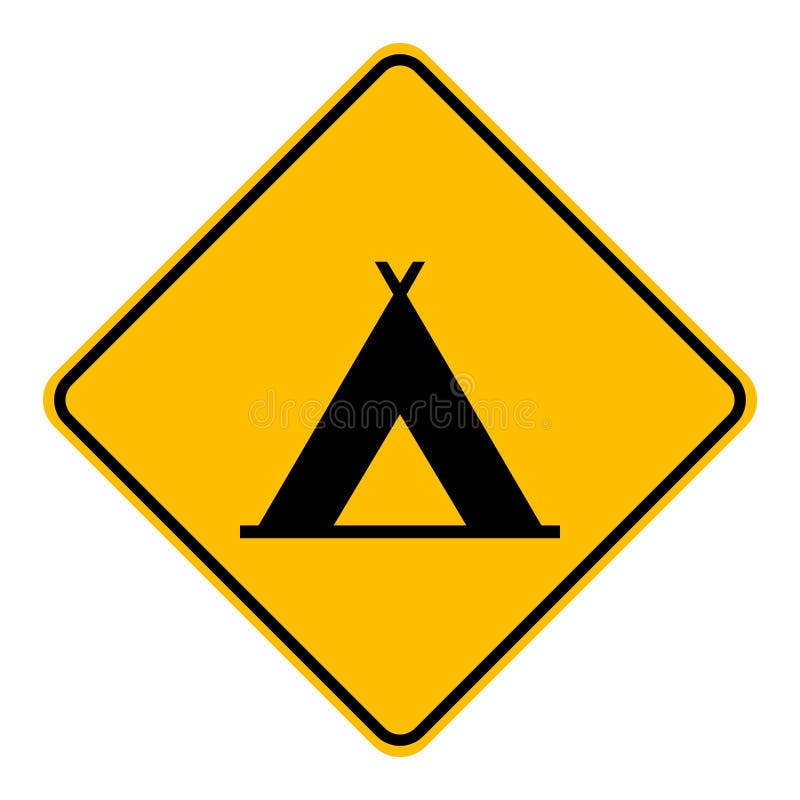 Tent and road sign stock vector. Illustration of campground - 163276211