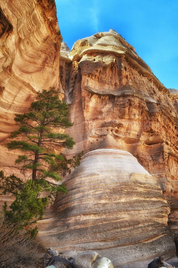 A Canyon at Tent Rocks in Kasha Katuwe Stock Image - Image of beautiful ...