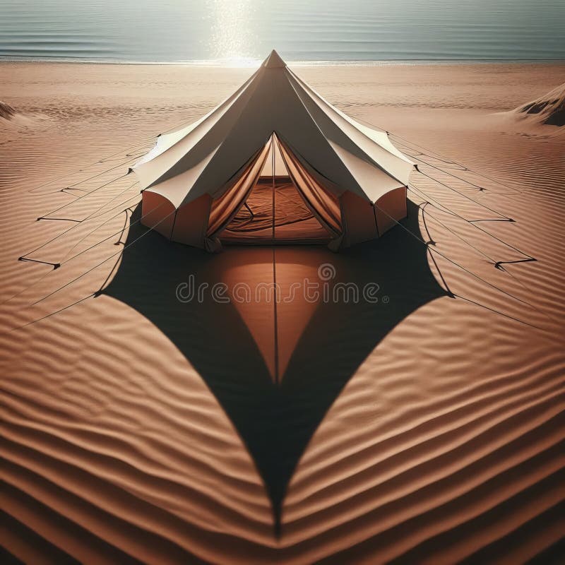 Tent Shadow on a Beach the Triangular Form of a Beach Tent on Sa Stock Image - Image of sand ...