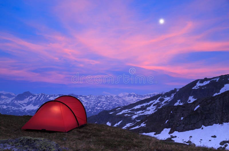 Tent after sunset stock image. Image of environment, high - 56700343