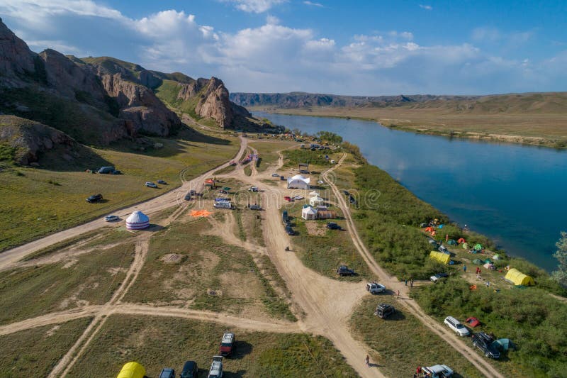 Tent Town, View from the Top Stock Image - Image of autumn, landscape ...