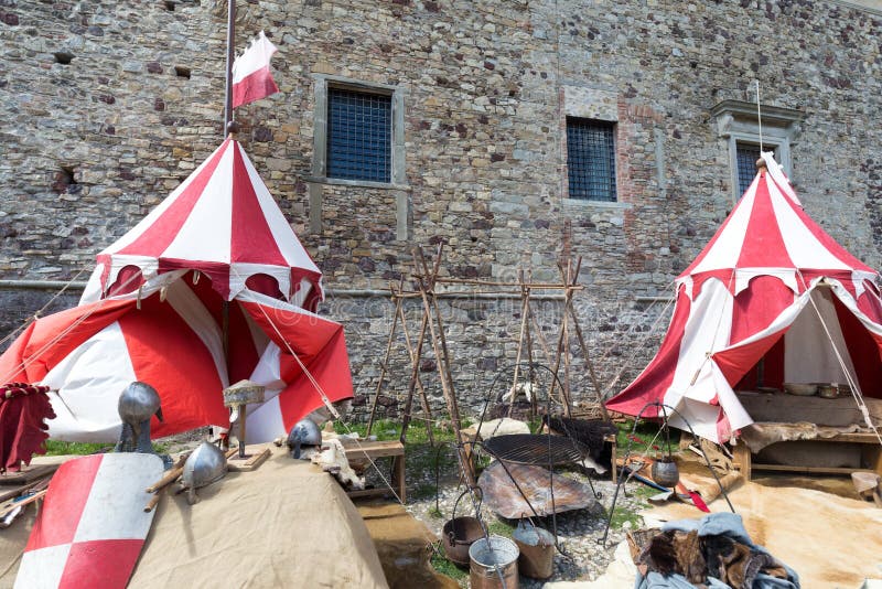 Tents in an Ancient Roman Military Encampment Stock Photo - Image of ...