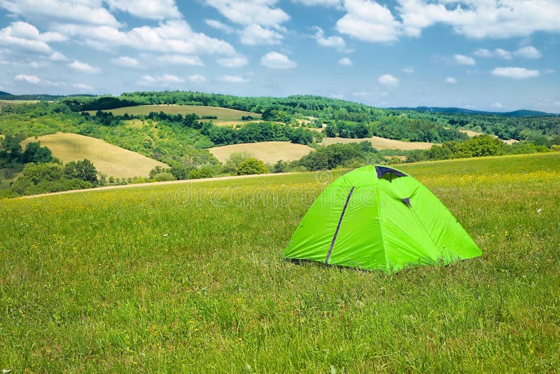 Tents on grass stock photo. Image of green, equipment - 71422702