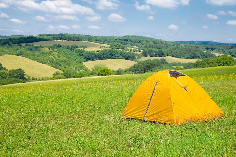 Tents on grass stock image. Image of camp, active, meadow - 93379517