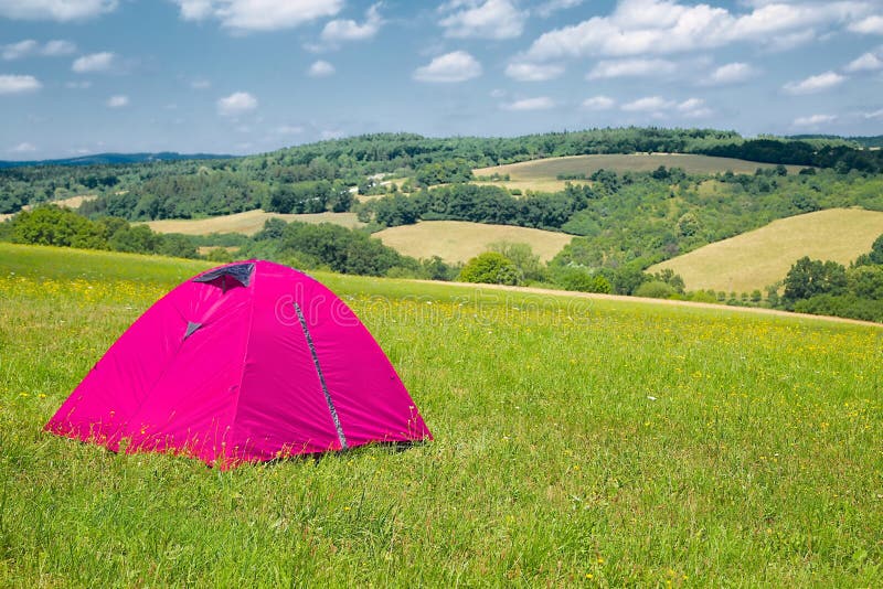 Tents on grass stock photo. Image of freedom, hiking - 94644112