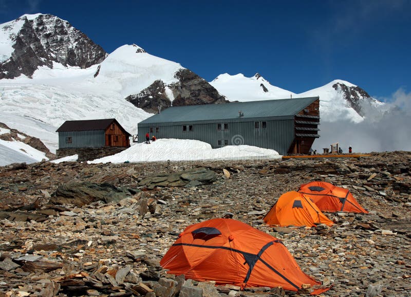 Tents and refuge stock photo. Image of repair, mountaineering - 16139698