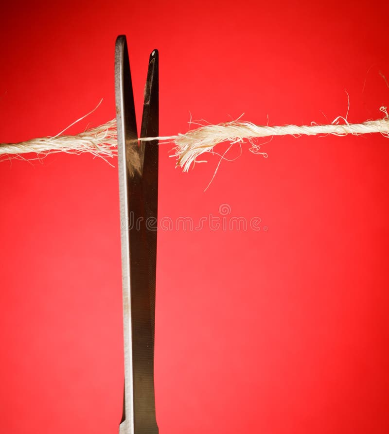 Tenuous hold stock image. Image of twine, fibers, scissors - 18320109