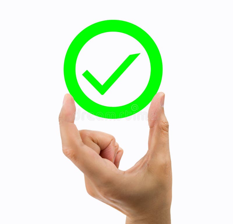 Tenuta del simbolo giusto fotografia stock. Immagine di verde - 65353638