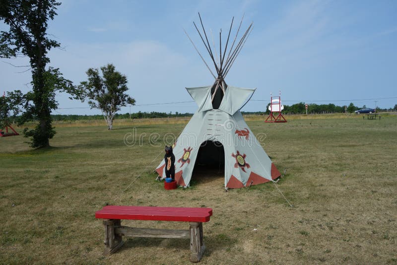 A Tepee on Display in South Dakota Stock Image - Image of pegged, tree ...