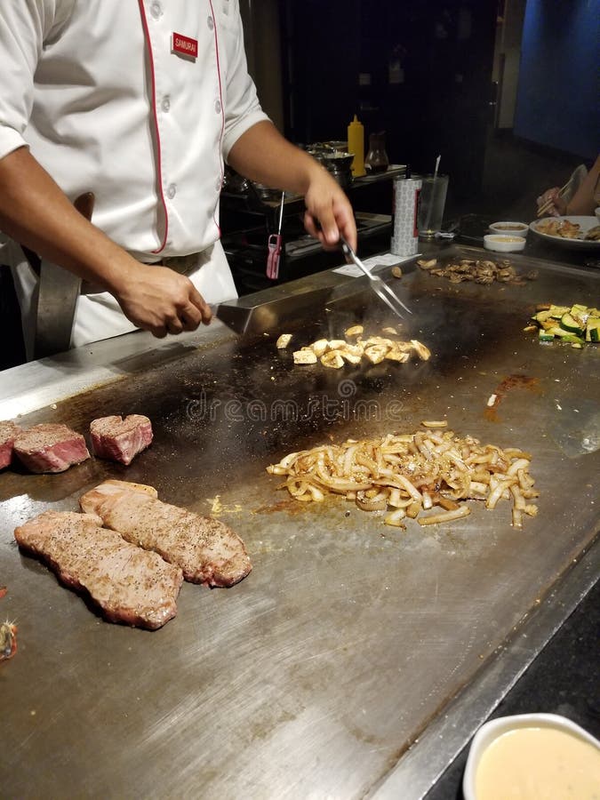 Teppanyaki Style Cooking stock photo. Image of vegetables - 11114450