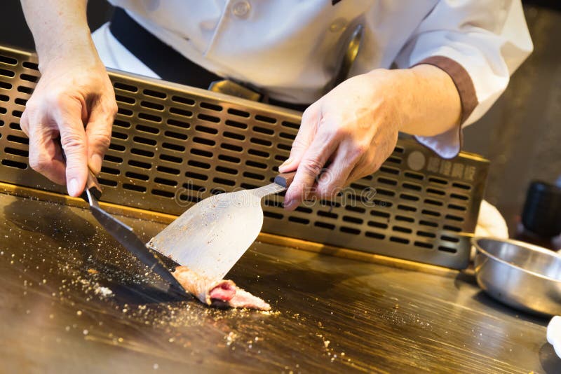 Teppanyaki Japanese Plate Chef Stock Photo - Image of chef ...