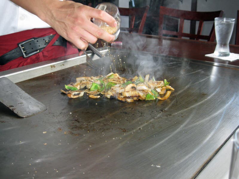 Teppanyaki Style Cooking stock image. Image of food, cuisine - 11114459