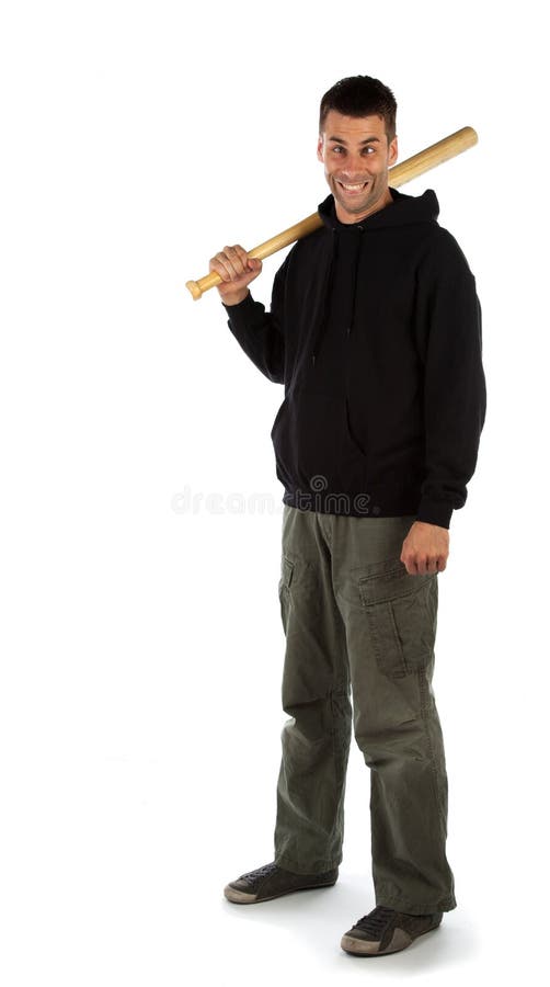 Teppista Strabico Con Il Pipistrello Fotografia Stock - Immagine di ...