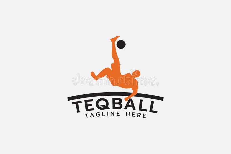 Teqball Logo with Silhouette of Person Jumping in Teqball Game Stock ...