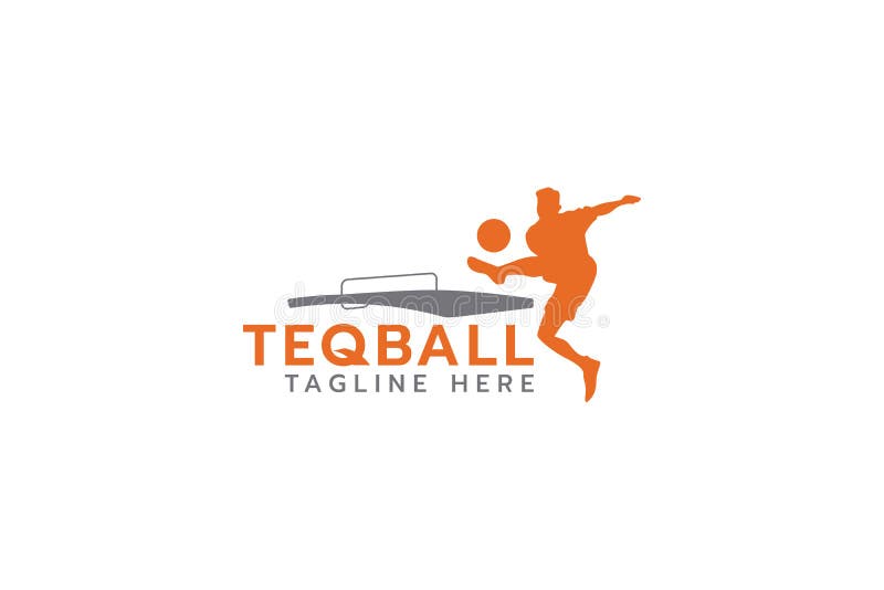 Teqball Logo with Silhouette of Person Jumping in Teqball Game Stock ...