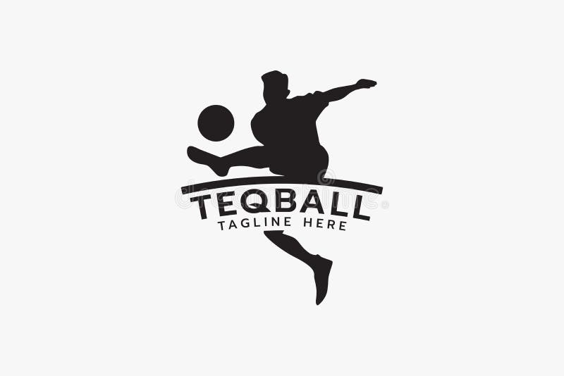 Teqball Logo with Silhouette of Person Jumping in Teqball Game Stock ...
