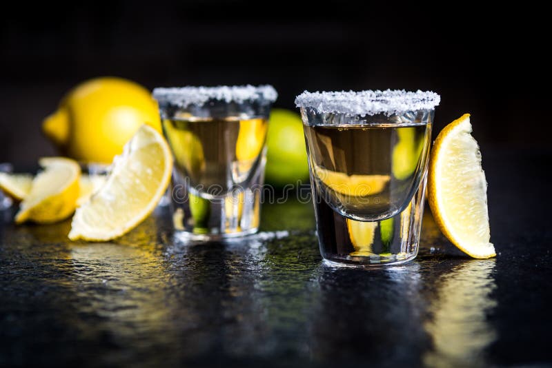Tequila with Lemon and Lime Stock Image - Image of booze, margarita ...