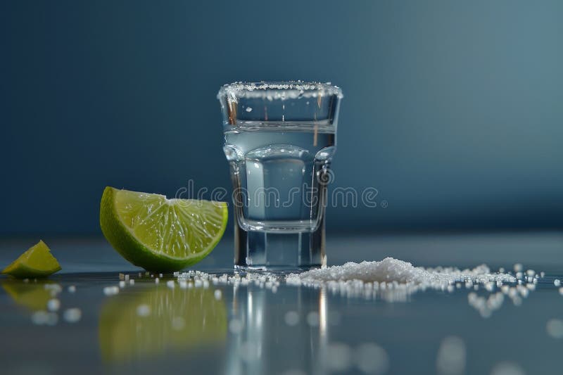 Tequila Shot with Lime Slice and Salt Stock Photo - Image of tequila ...