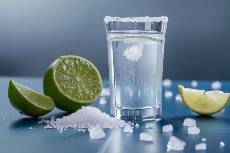 Tequila Shot with Lime Slice and Salt Stock Photo - Image of lemon ...