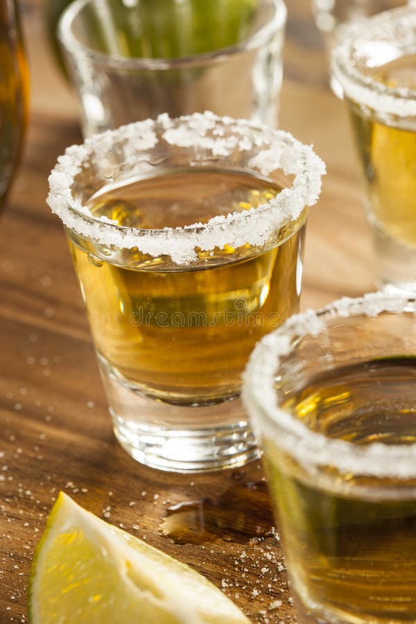 Tequila Shots with Lime and Salt Stock Image - Image of cool, alcoholic ...
