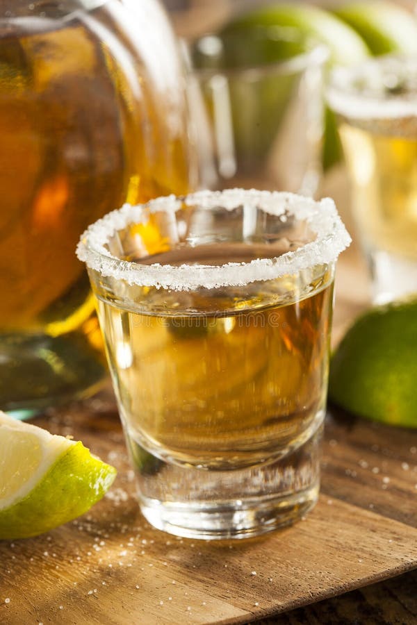Tequila Shots with Lime and Salt Stock Photo - Image of garnish, liquor ...
