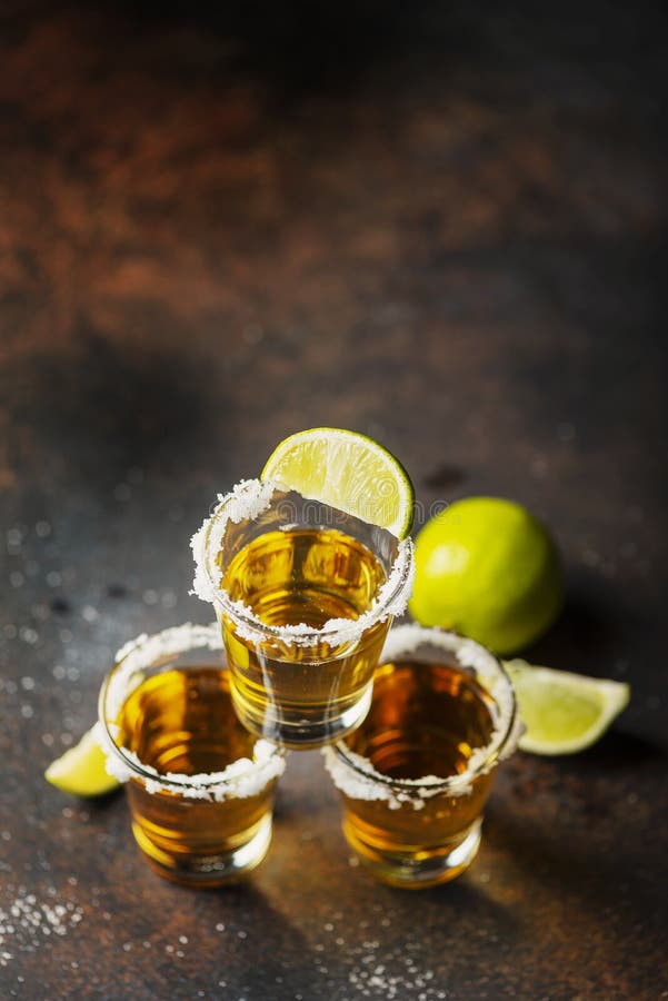 Tequila Shots with Salt and Lime Stock Photo - Image of refreshment ...