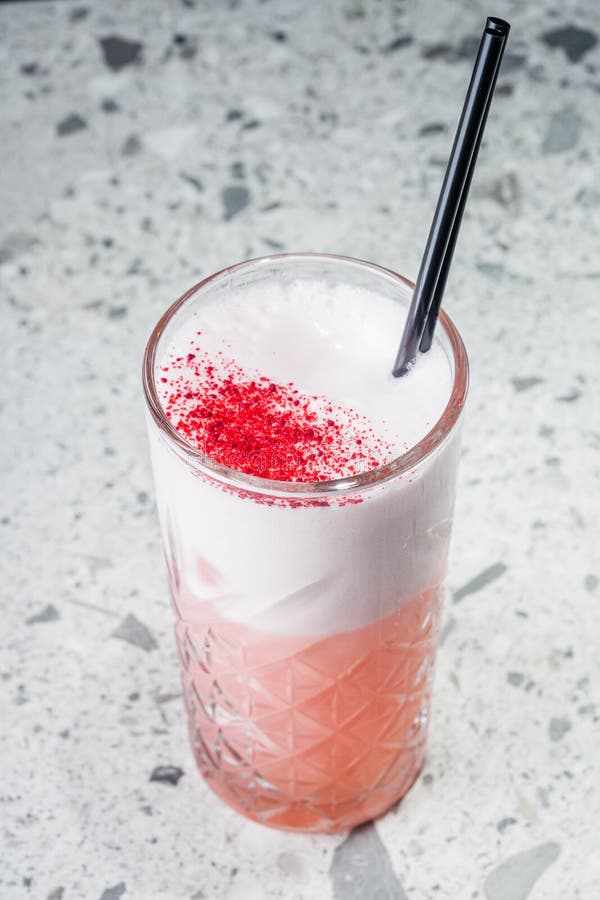 Tequila Sunrise Cocktail on a Gray Stone Bar Counter Stock Image ...