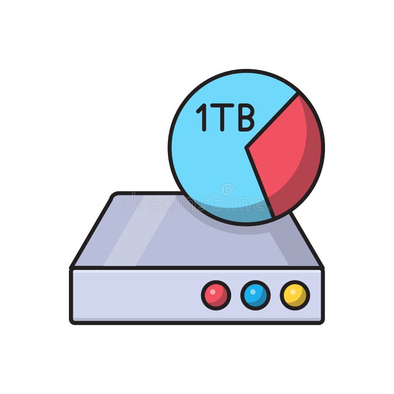 Terabyte Vector Flat Color Icon Stock Vector - Illustration of flat ...
