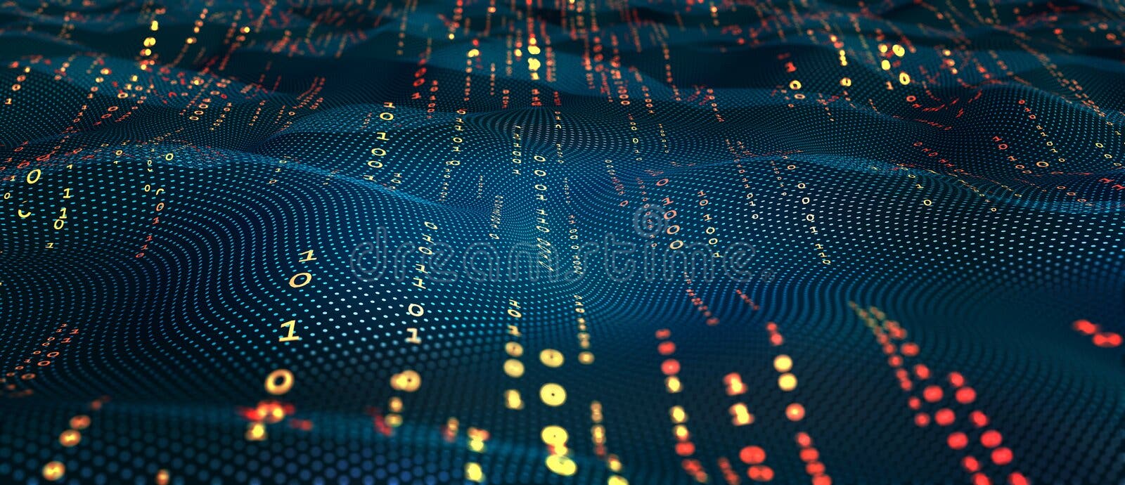 Binary Code. Data Cloud. Protection in the Network Stock Illustration ...