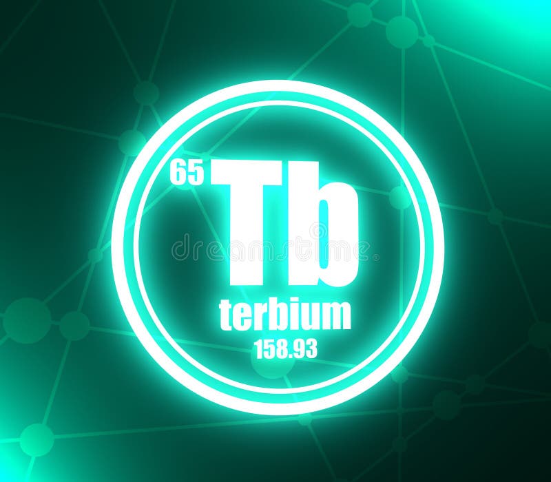 Terbium, 3D Rendering of Symbols of the Elements of the Periodic Table ...