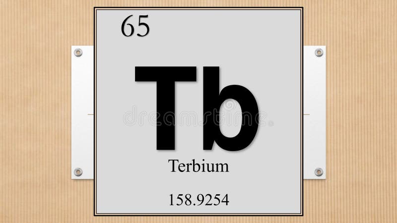 Terbium Chemical Element Symbol on Carboard Background Stock ...