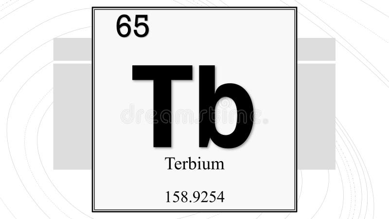 Terbium Chemical Element Symbol on Square Gray Background Stock ...