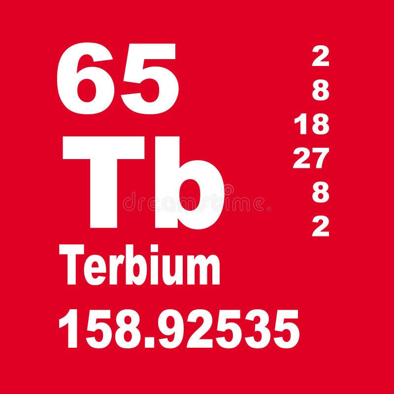 Terbium Periodic Table of Elements Stock Illustration - Illustration of ...