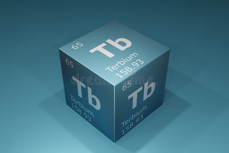 Terbium, 3D Rendering of Symbols of the Elements of the Periodic Table ...