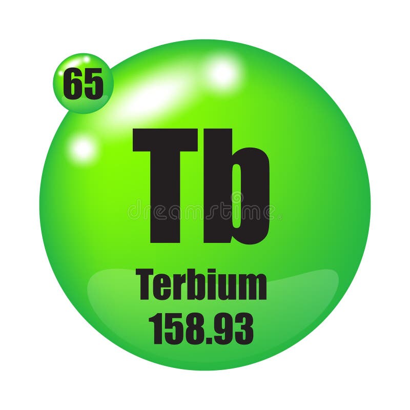 Terbium Icon. Tb Chemical Element. Atomic Number 65. Mass 158.93 ...