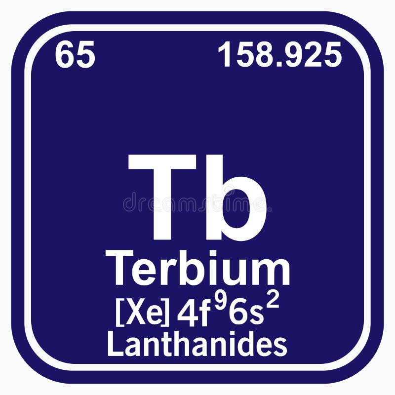 Terbium Periodic Table of the Elements Vector Illustration Eps 10 Stock ...
